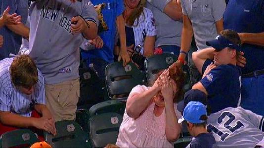Lady Gets Hit in the face by Baseball | VladTV
