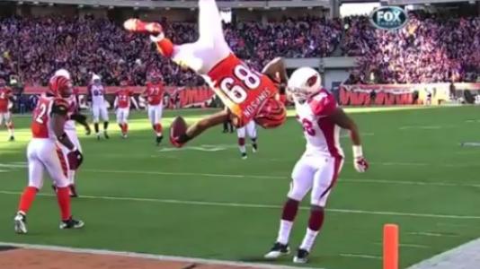Peep Jerome Simpson of the Bengals Amazing Front Flip | VladTV
