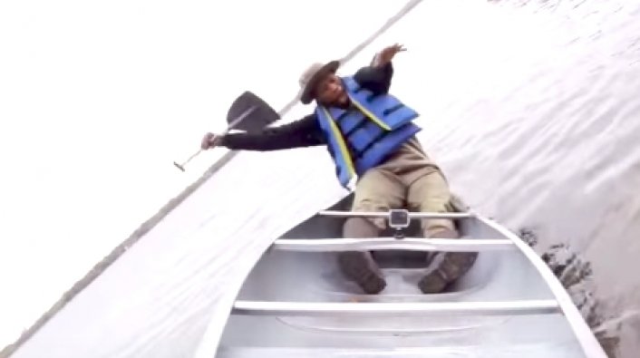 Jimmy Butler Flips Over in Canoe During Interview | VladTV