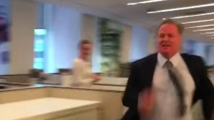 Commissioner Roger Goodell Does 40 Yard Dash Through NFL Offices | VladTV