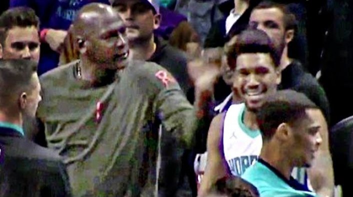 Michael Jordan Slaps Malik Monk on the Back of the Head for Technical Foul